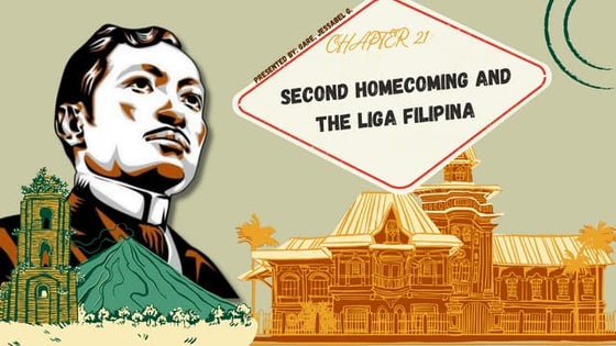 Rizal chapter 21- THE SECOND HOMECOMING AND LA LIGA FILIPINA | PPTX