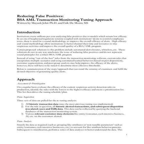 Reducing False Positives | DOCX