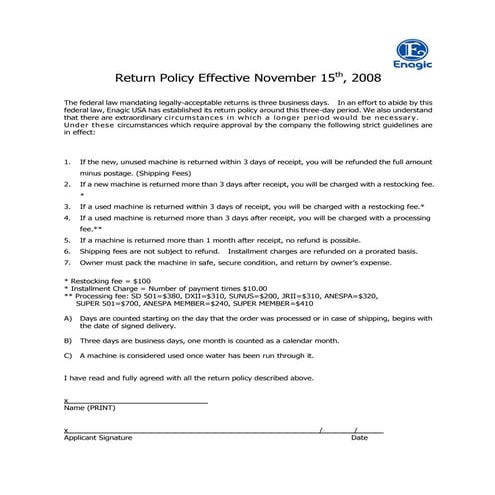 Return Policy | PDF