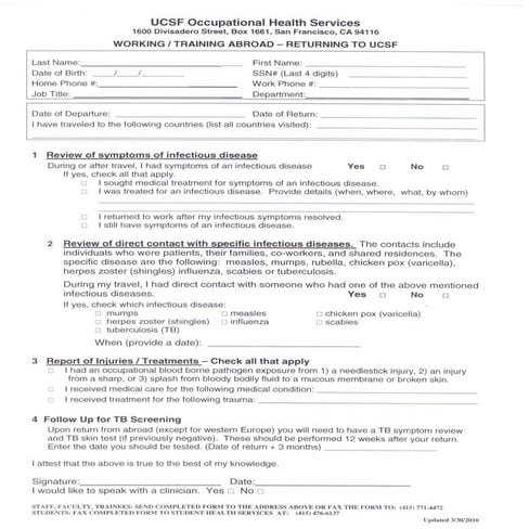 Return to work form | PDF