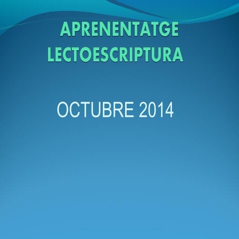 Reunió lectoescriptura | PPT