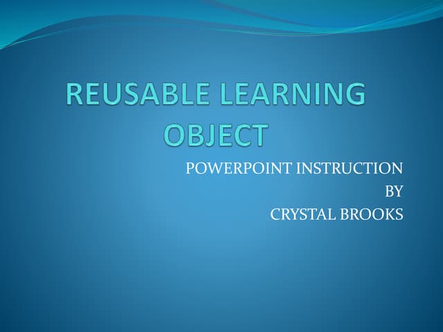 Reusable Learning Object Ppt 4141