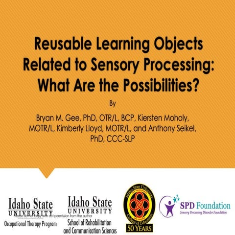 Reusable Learning Objects Related To Sensory Processing Ppt