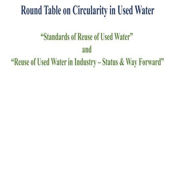 Reuse of used Water-Standards of Reuse of Used Water | PPTX