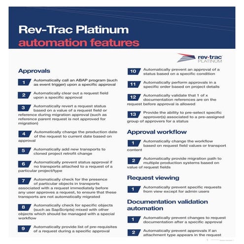 Rev trac platinum-automation_features | PDF