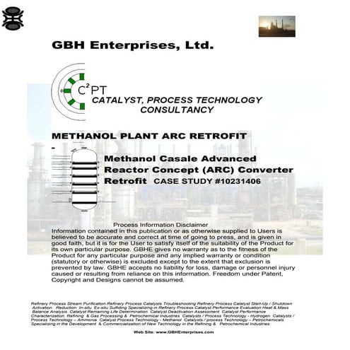 METHANOL PLANT ARC RETROFIT Case Study | PDF