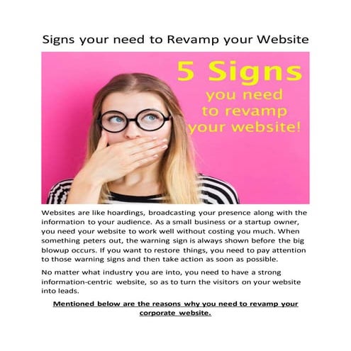 5 Signs you need to Revamp your Website | PDF