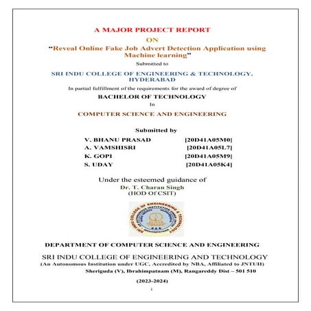 Reveal Online Fake Job Advert Detection Application using Machine ...