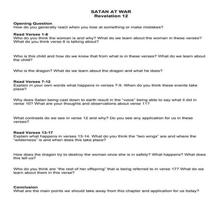 Revelation 12 Questions | DOC