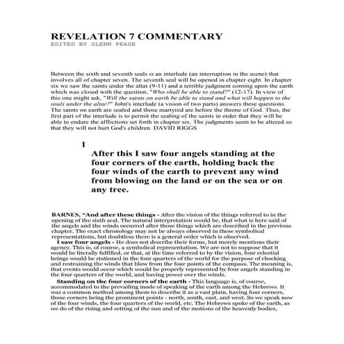 Revelation 7 commentary | PDF