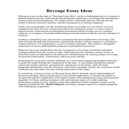 Revenge Essay Ideas | PDF