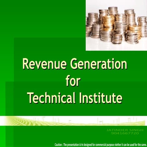 Revenue Generation For Technical Institutes | PPS