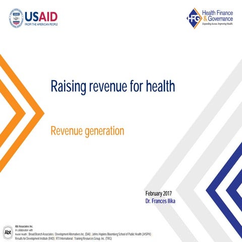 Raising Revenue for Health: Revenue Generation | PDF