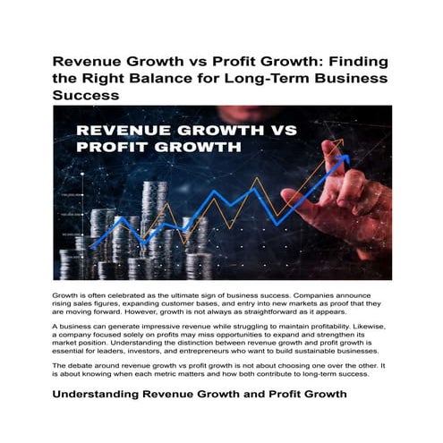 Balancing Revenue Growth and Profit Growth for Sustainable Business ...