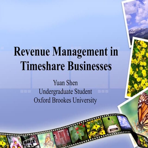 Revenue management in timeshare businesses | PPT