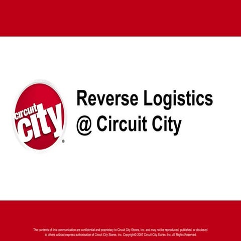 Reverse Logistics @ Circuit City | PPT