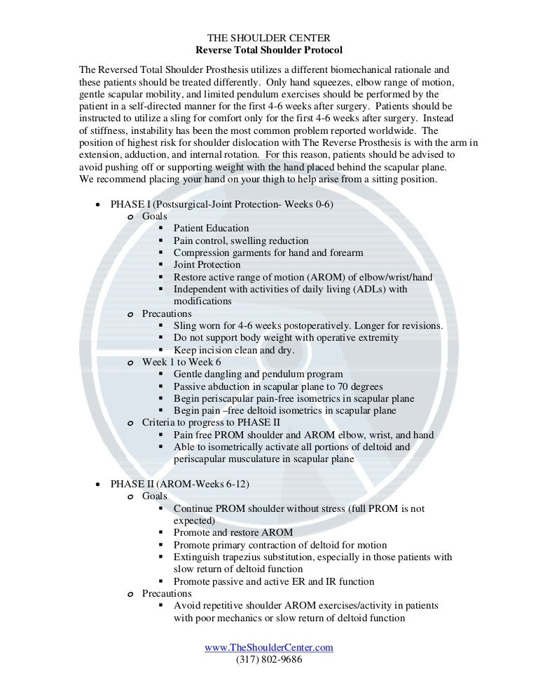 Reverse total-shoulder-protocol