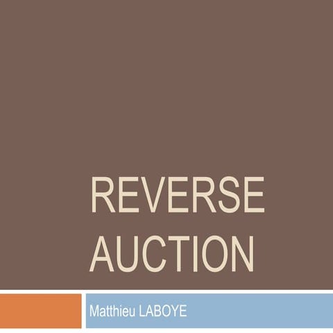 Reverse Auction | PPTX