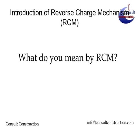 Reverse charge mechanism | PPTX