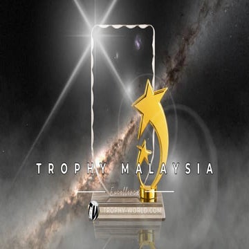 Reversed Arch Golden Star Crystal Plaques at Trophy-World Malaysia ...