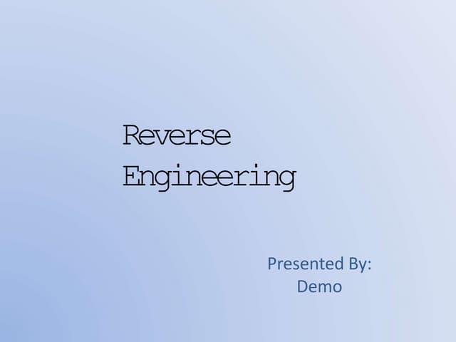3D PRINTING - REVERSE ENGINEERING | PPTX