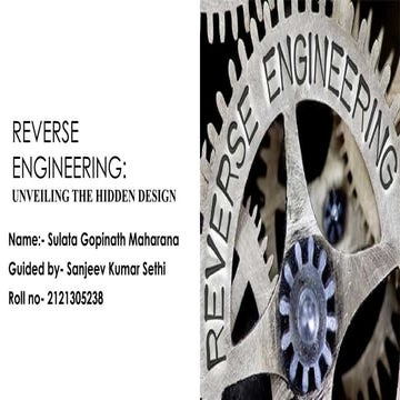 Reverse Engineering for iti students motor mechanic vehicle | PPTX