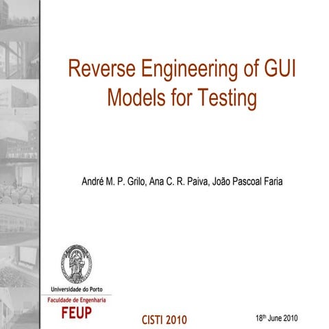 Reverse engineering of gui models | PPTX