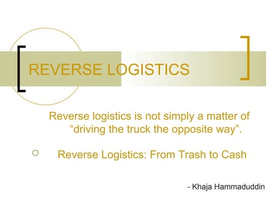 Reverse logistic and reverse supply chain | PPTX
