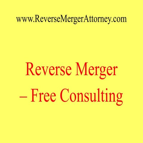 Reverse merger - Free Consulting | PDF