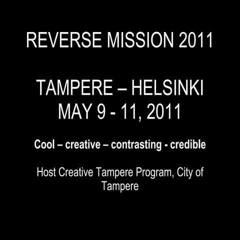 Reverse mission 2011 report | PPT