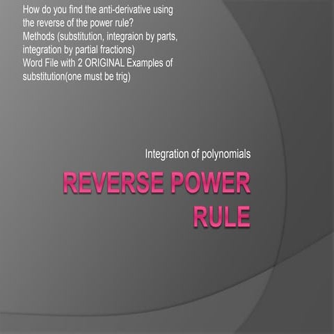 Reverse power rule | PPT