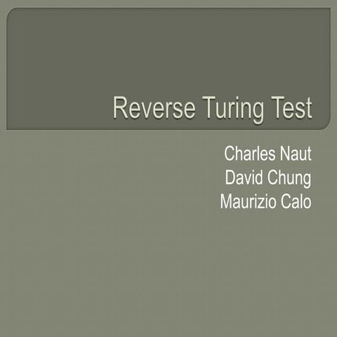 Reverse Turing Test | PPTX