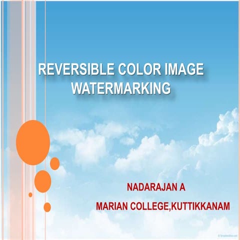 Reversible color Image Watermarking | PPT