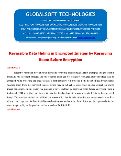 Lossless And Reversible Data Hiding In Encrypted Images With Public Key Cryptography Pdf