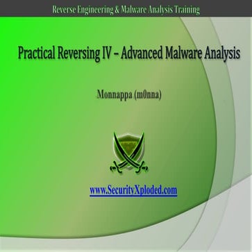 Reversing And Malware Analysis Training Part 9 Advanced Malware