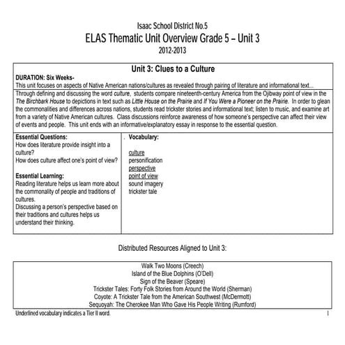 Rev Grade 5 Unit 3 | PDF