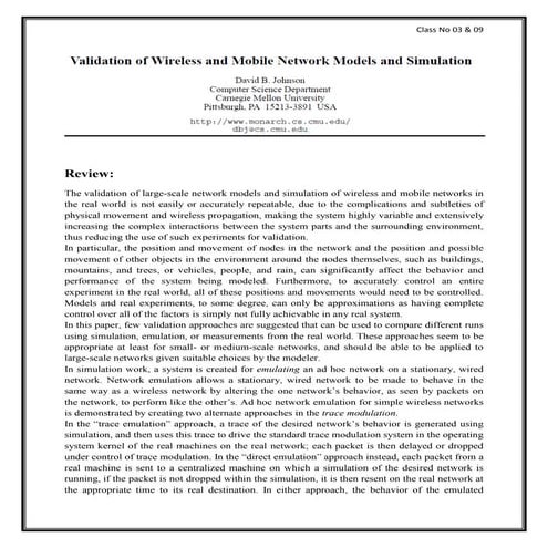 Validation of Wireless and Mobile Network Models and Simulation Paper ...