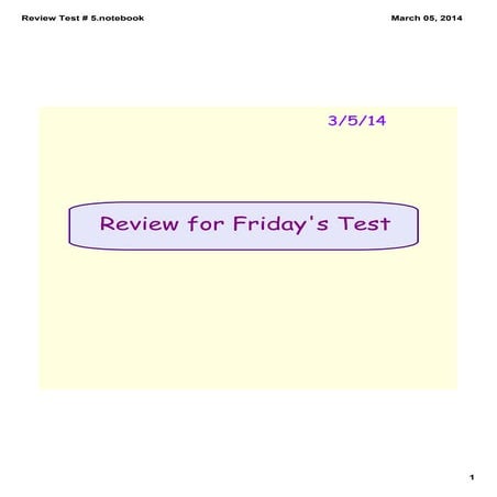 Review guide test # 5 | PDF | Education