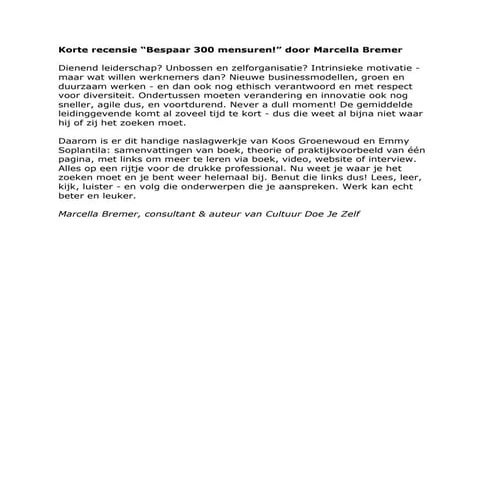 Review bespaar300mensuren (1)marcella bremer | PDF
