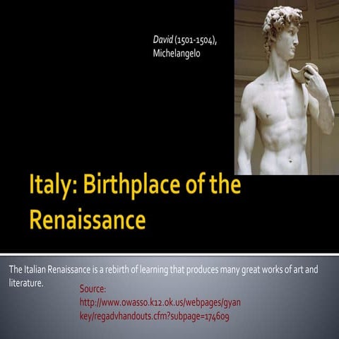 Italy: Birthplace of the Renaissance | PPTX