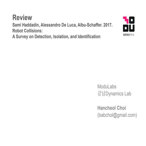 Review robot-collisions-survey | PPT