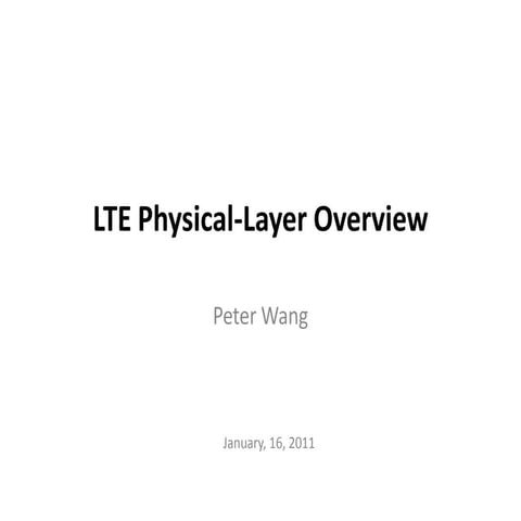 Lte Physical Layer Overview Pdf Operating Systems Computer