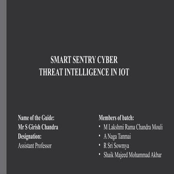 SMART SENTRY CYBER THREAT INTELLIGENCE IN IIOT | PPTX