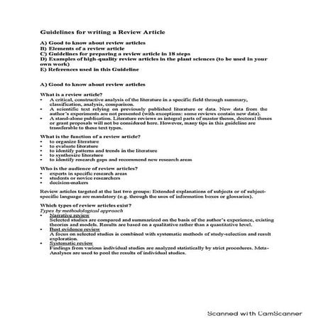 Review article guidelines[1378] | PDF | Publishing Industry | Industries