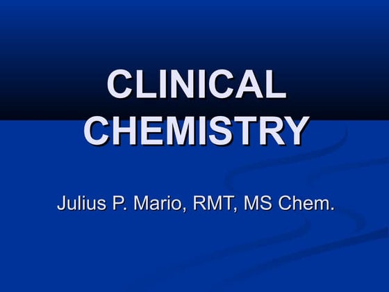 Introduction to clinical chemistry | PPTX