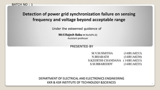 Detectingpowergridsynchronisationfailureonsensingfrequencyorvoltagebeyondacceptablerange | PDF