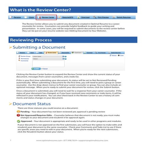 Review Center Help | PDF