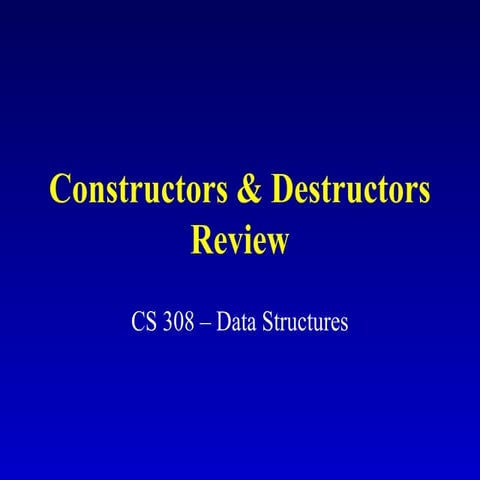 Constructor And Destructor Ppt Ppt Programming Languages Computing