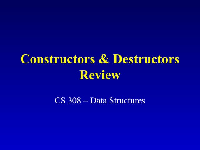 Constructor And Destructor Ppt Ppt Programming Languages Computing