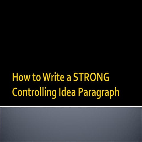 Review controlling ideas | PPT
